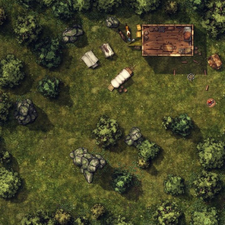 3D Printable Bandit Camp Map by Rhasmus Battlemaps